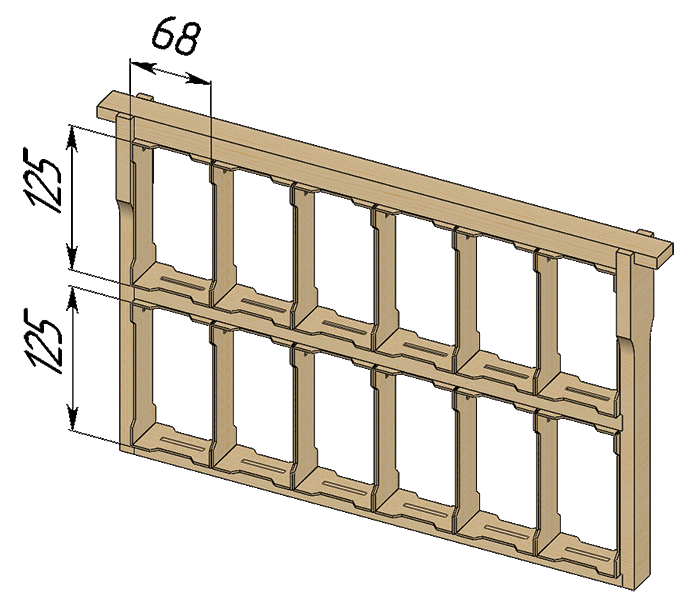 Mini frames with upper slots